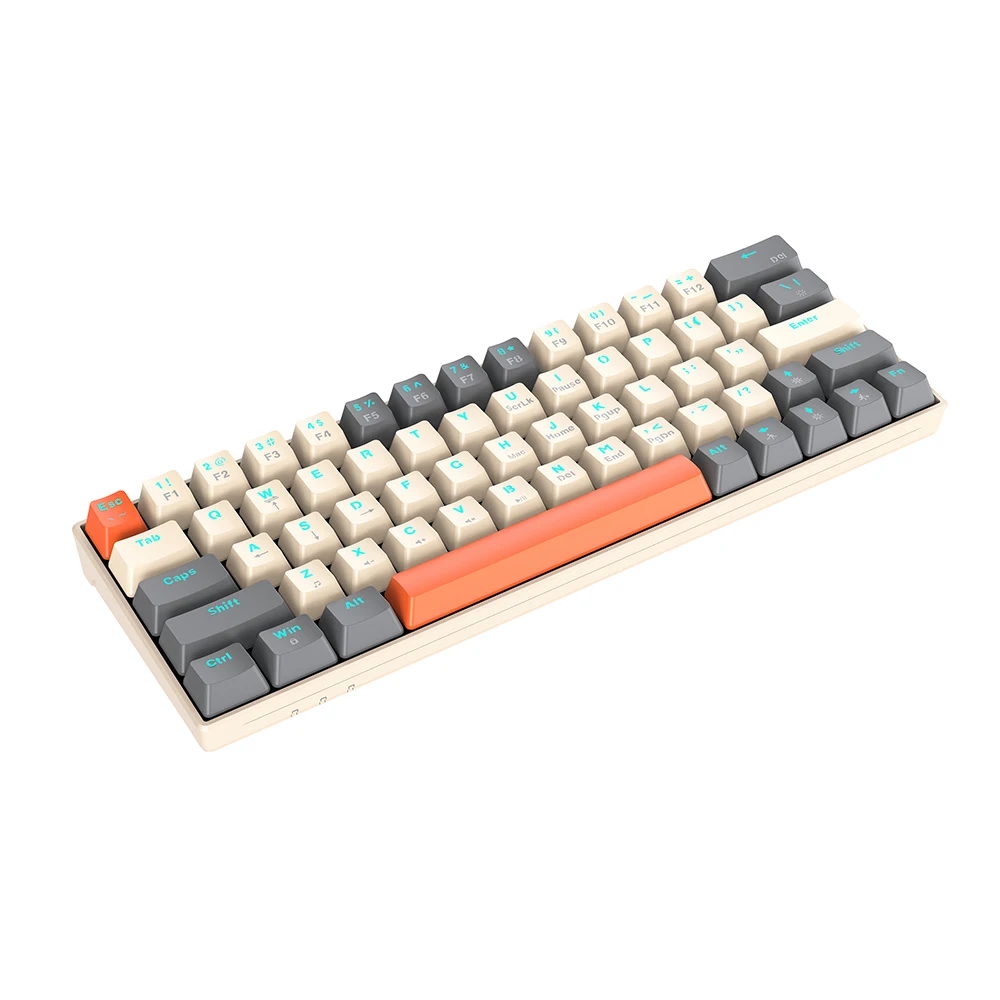 T60 RGB Waterproof Mechanical Green Axis Keyboard 63keys Key-line ...