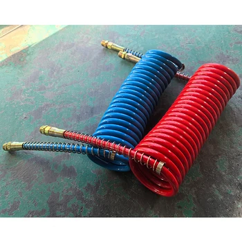 15 Or 18 Feet Blue And Red Coiled Air Hoses For Semi Truck Tractor ...