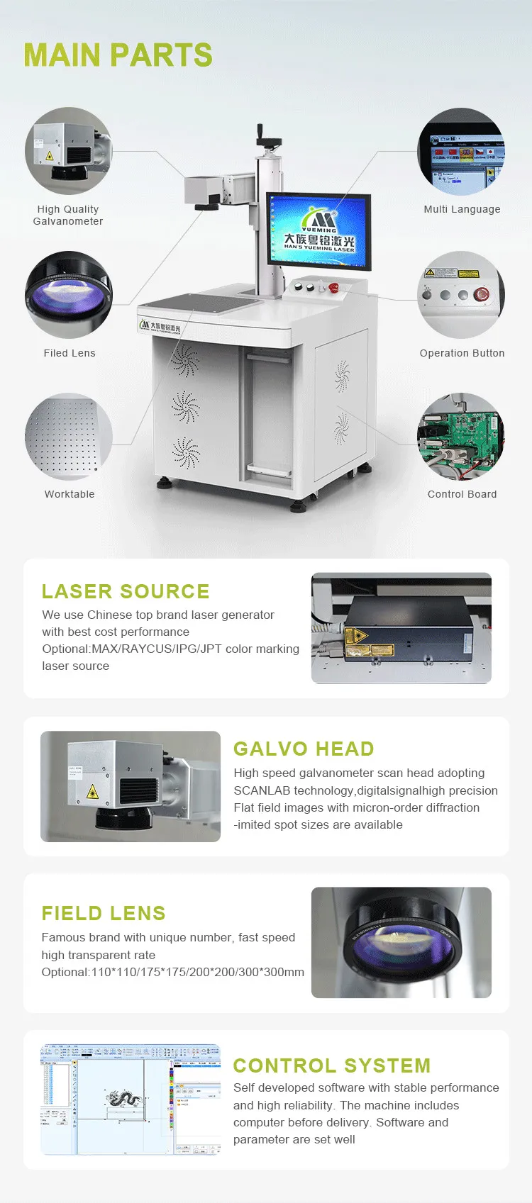 Mopa Ipg Raycus Laser Source 20w 30w 50w Fiber Laser Marking Machine ...