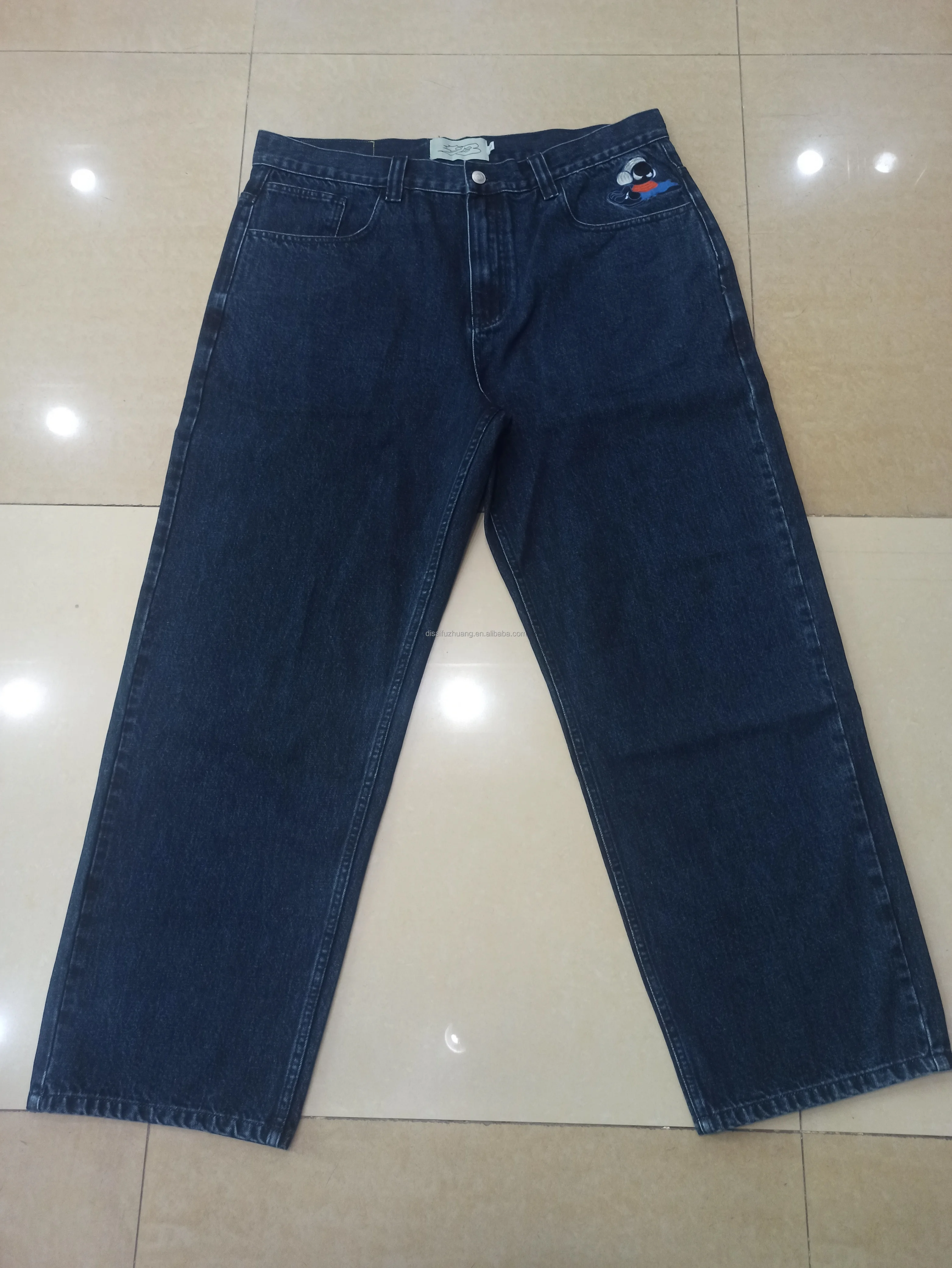 Custom Men Outfit Baggy Fit Dark Blue Jeans Pants Designer New Release ...