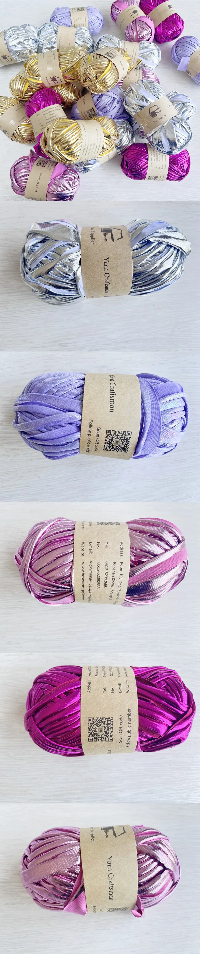 Yarn Craftsman 100% Polyester Magic Metallic Color Crochet Yarn - Hand ...