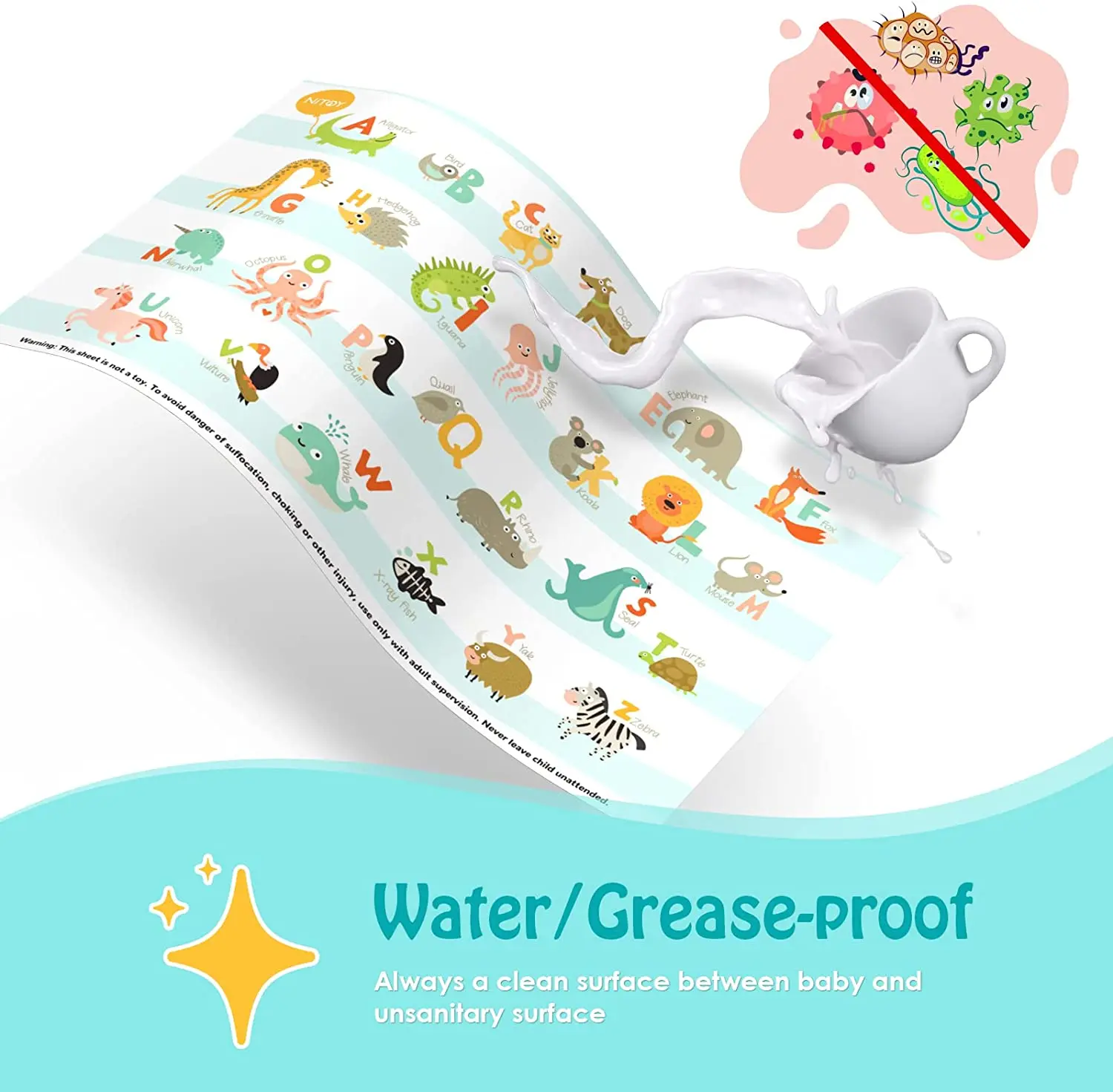 Custom Print Biodegradable Kids Table Mats - Disposable Placemats for Baby