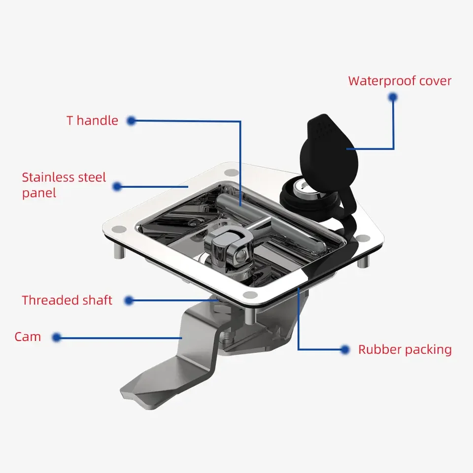 Flush Mount Recessed Door Trailer Toolbox Latch Paddle Lock Trucks Zinc ...