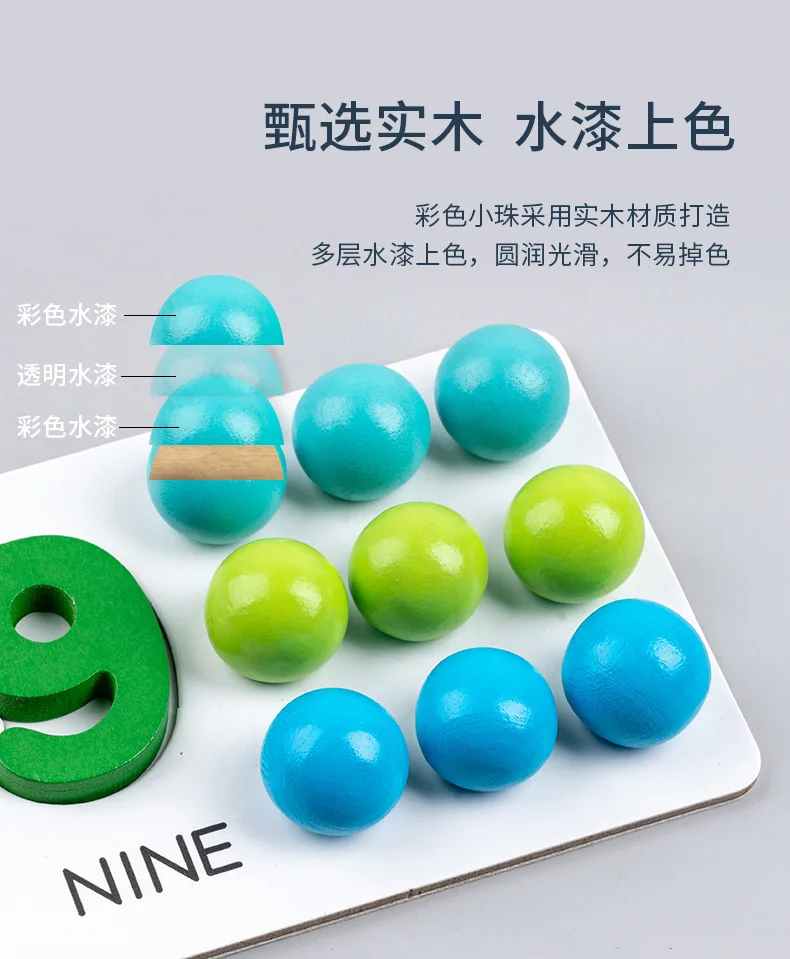 Wooden Number Cognitive Operation Digital Matching Game Children Early ...