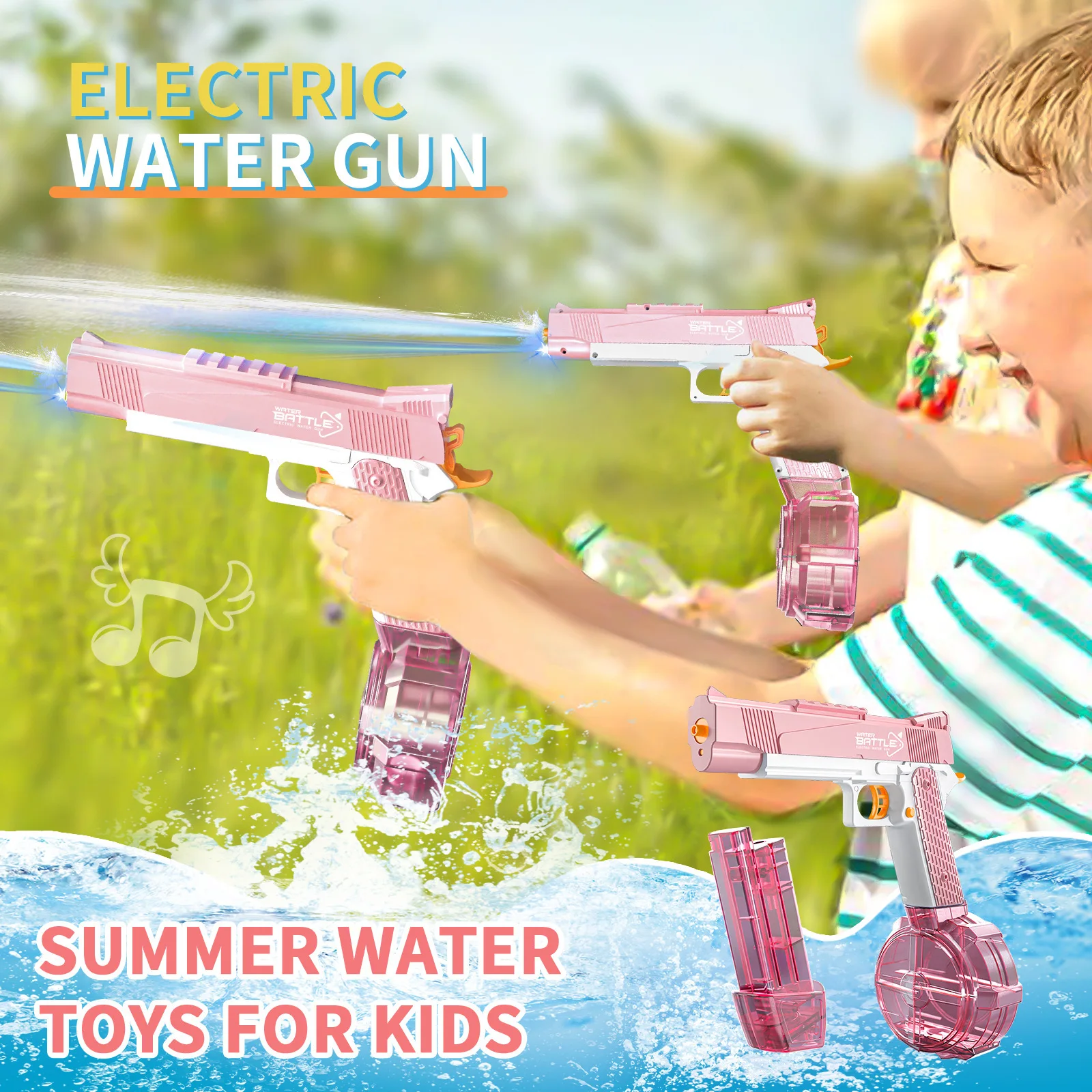 Headlight Electric Water Gun - Fun & Rechargeable Toy