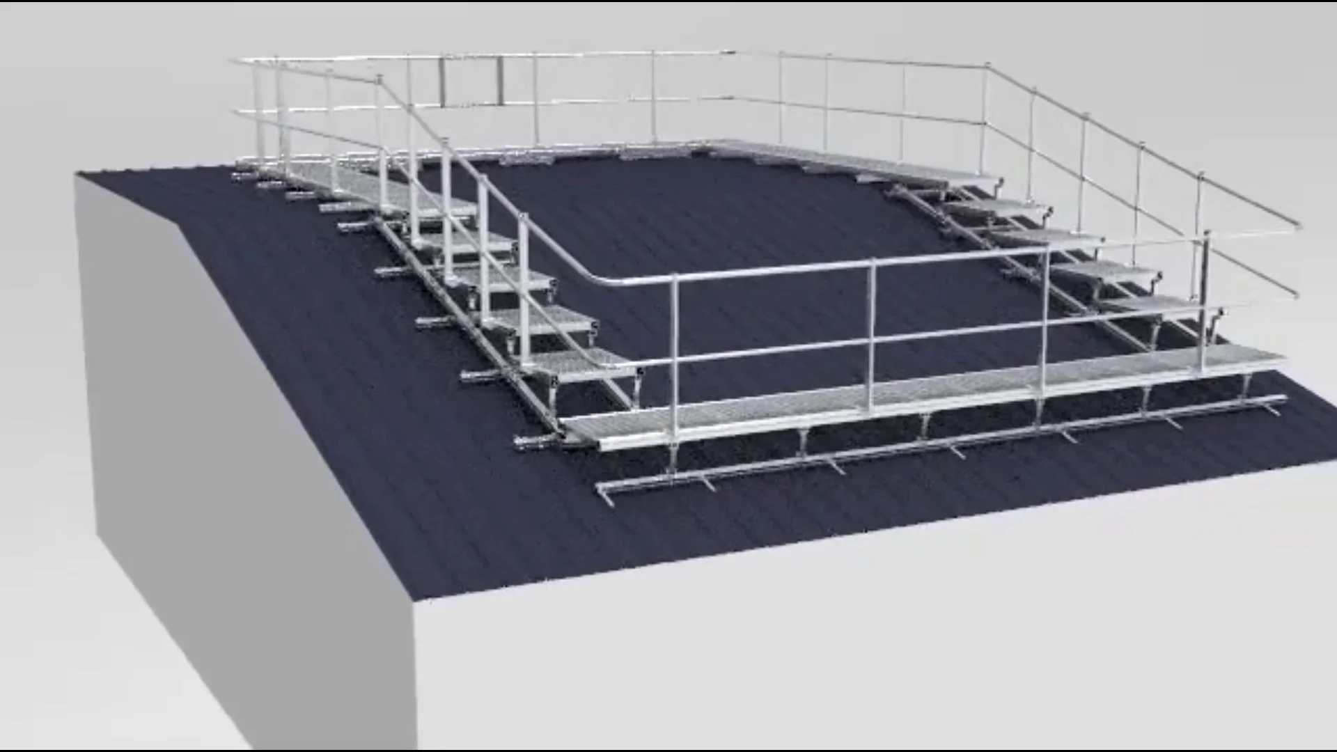 Lifeline System Standing Seam Metal Roof Modular Catwalk Walkway ...