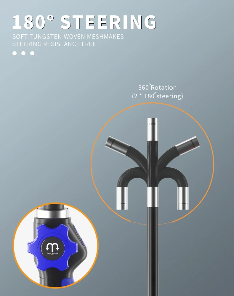 Dearsee 360 Degree Steering Industrial Borescope Pipe Inspection Camera ...