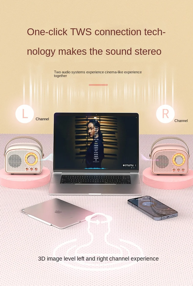 Mini Retro Classical Bass Dw21 Blue Tooth Speaker Portable Wireless Subwoofer Sound Stereo ...