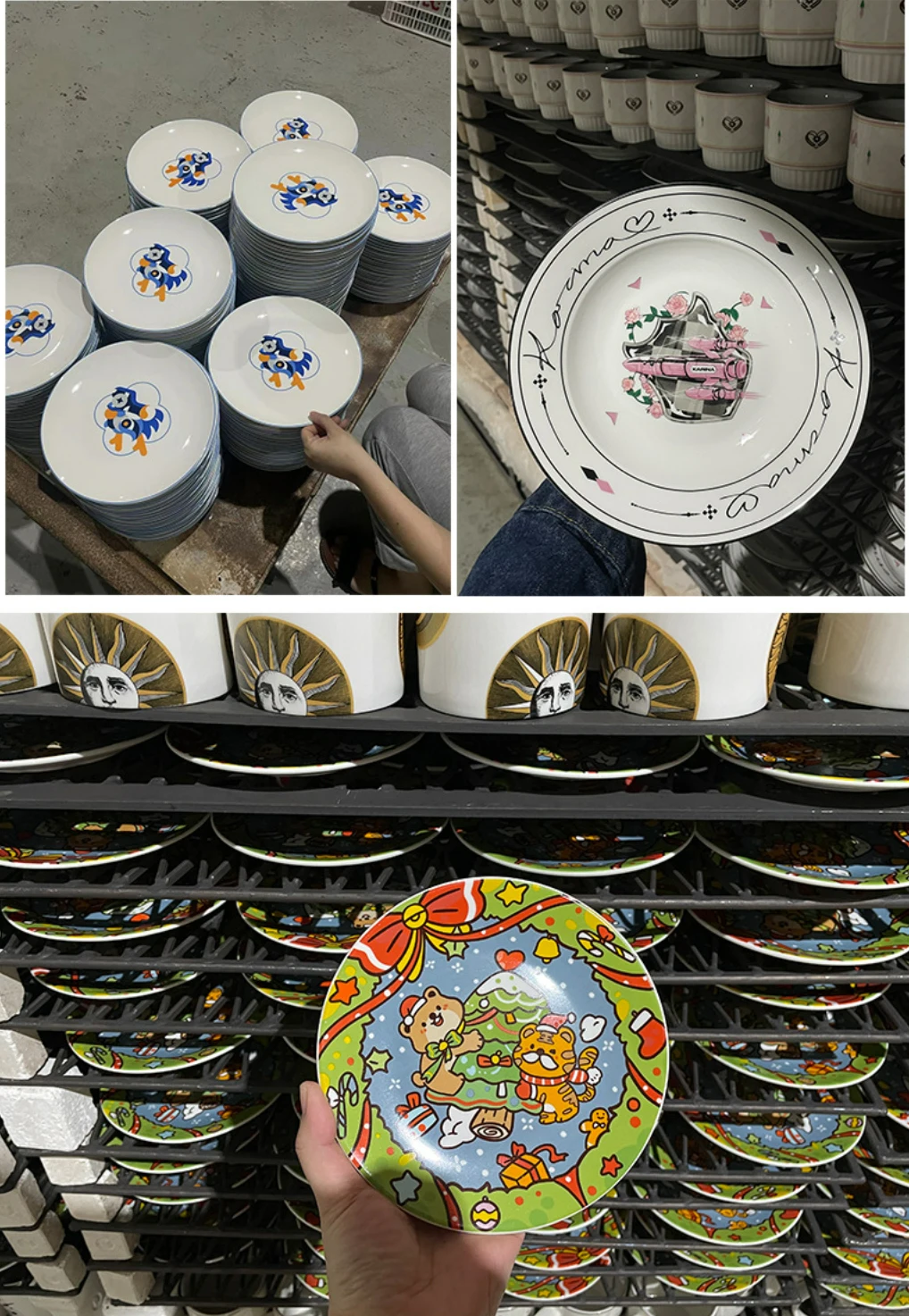 Custom Logo Printed White Porcelain Dinner Plates