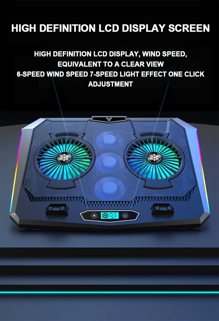 Portable Laptop Desktop Stand Dual Cooling Fan Game This Computer Stand ...