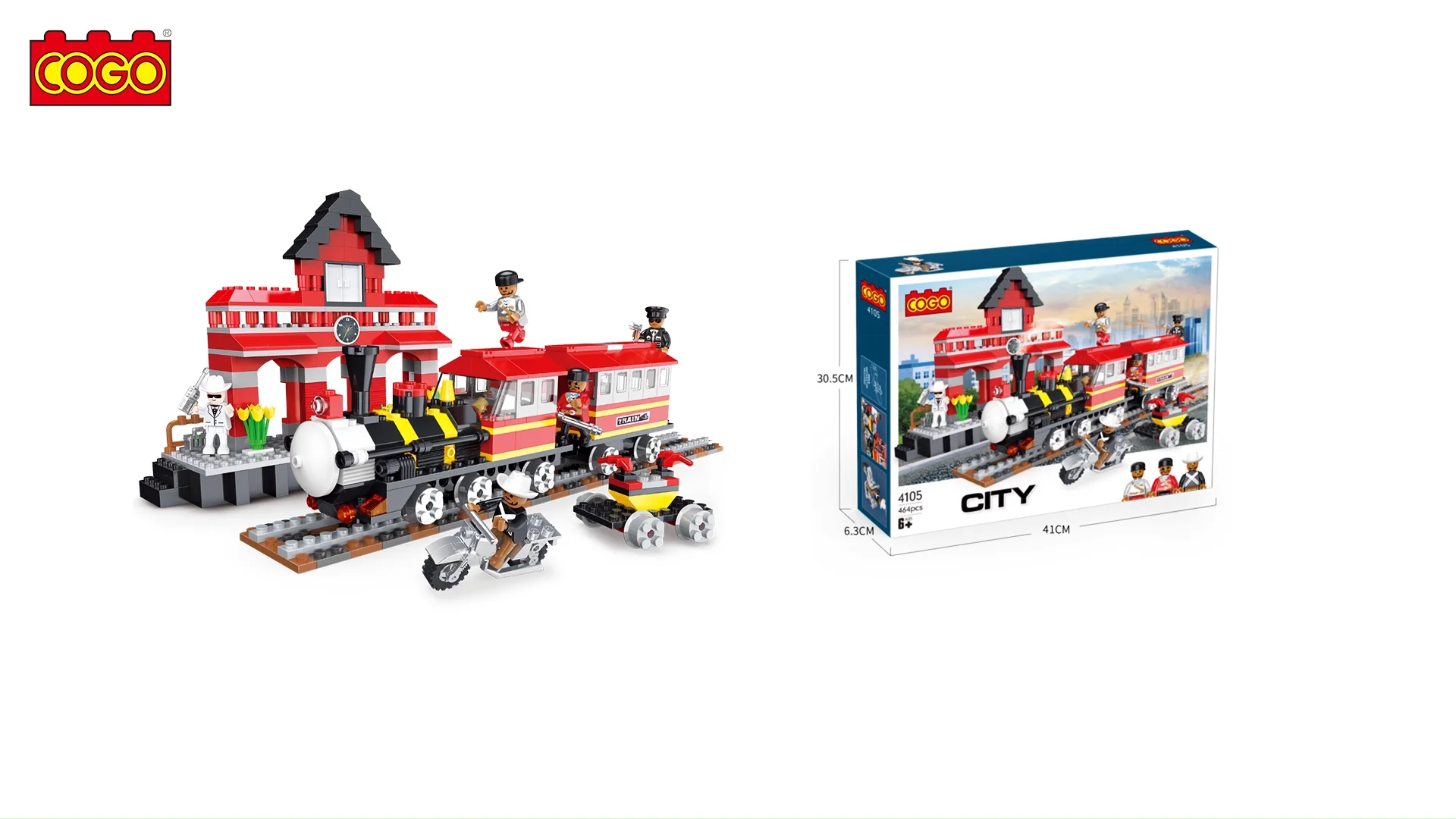 Cogo Train Station City Series 3d Assemble Model Learning City Building ...