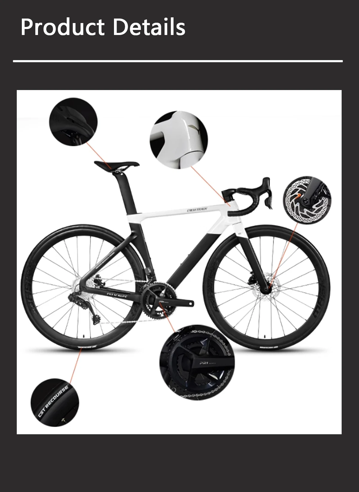 Cycletrack Racing Bicycle - Carbon Road Bike EDS Shifter