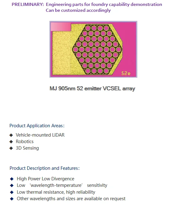 905 Singlet -10mW VCSEL MJ-VCSEL Semiconductor Product Module| Alibaba.com
