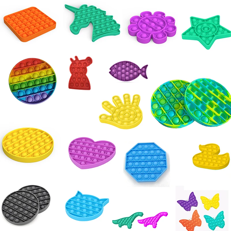 2020 Amazon Hot Popular Bubbles Silicone Fidget Sensory Toys Popping ...