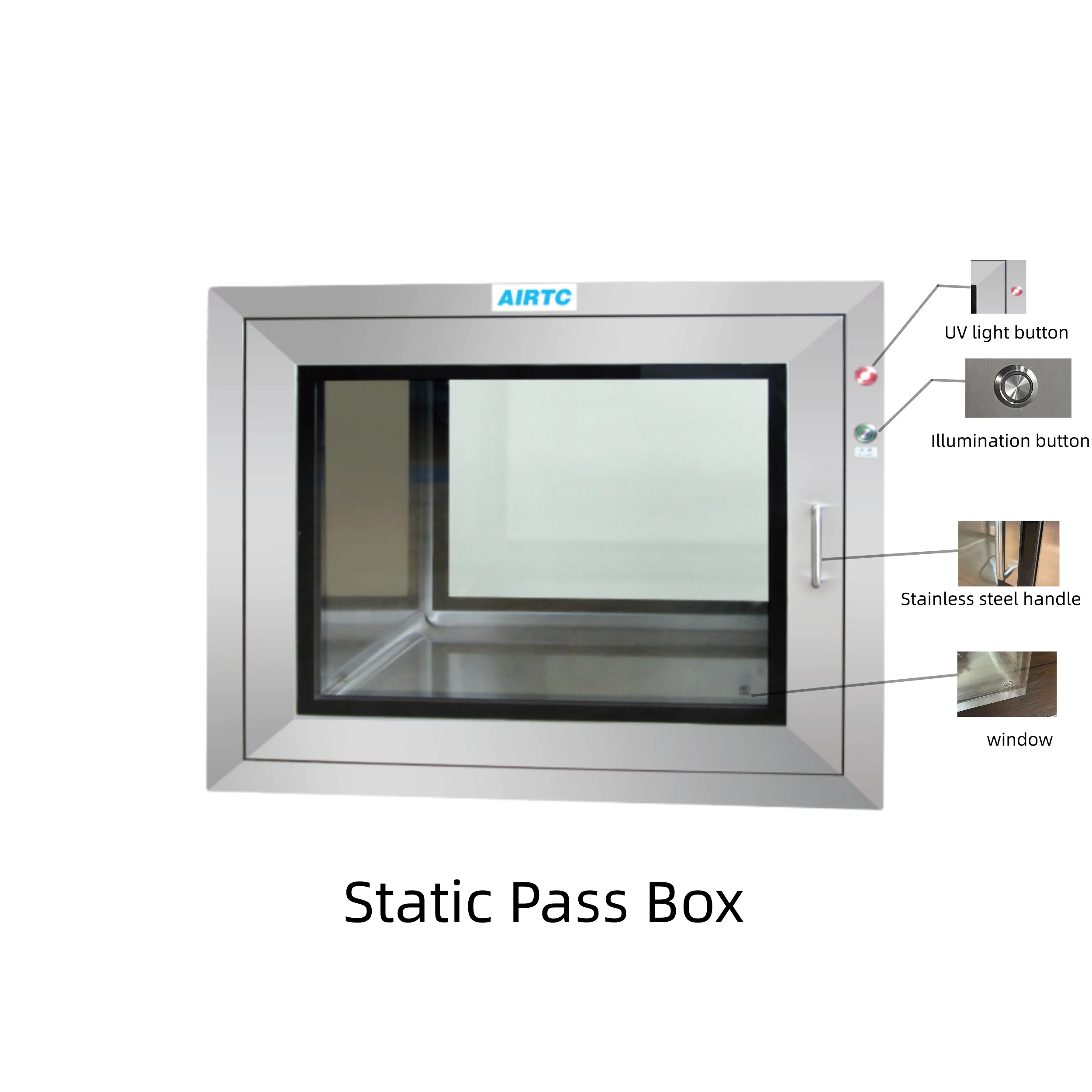 Airtc Clean Room Pass Thru Cabinet Static Pass Box With Electronic ...