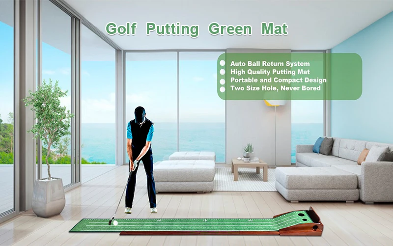 New Arrival Golf Putting Trainer Velvet Solid Wood Putting Green Golf ...