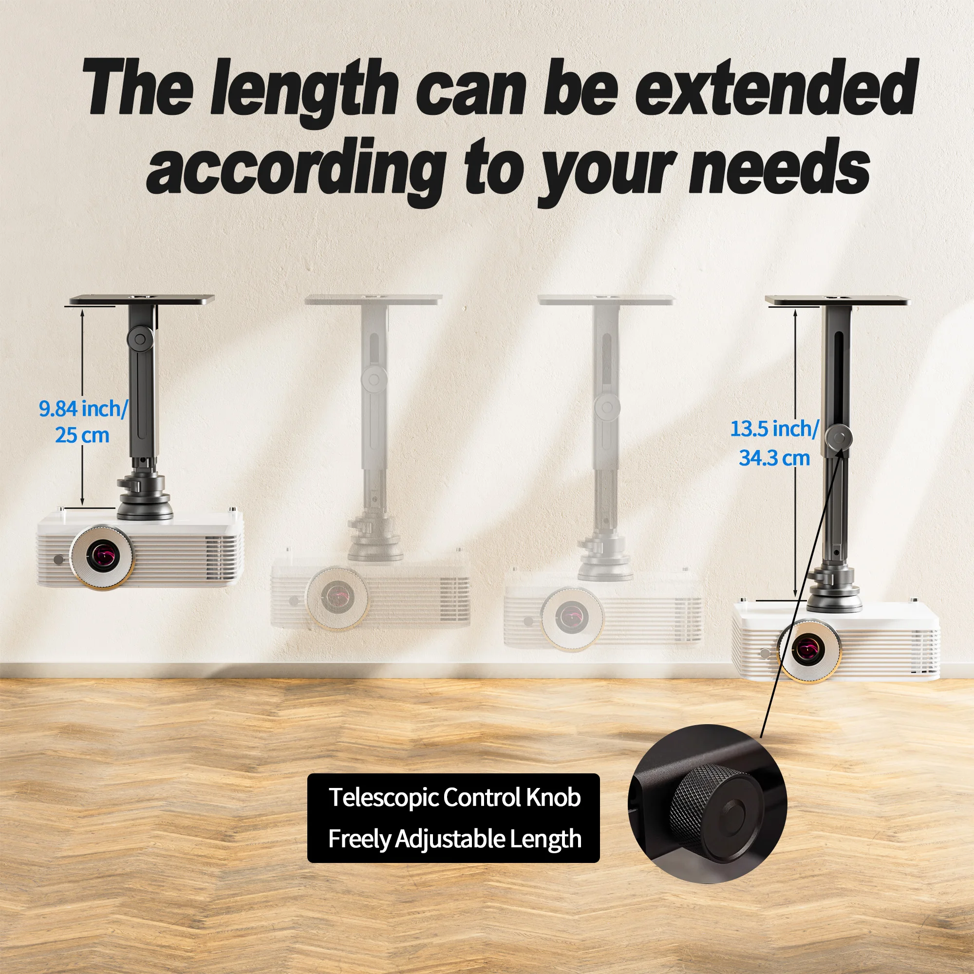 Perfectisan Projector Bracket Ceiling Mount Wall Mount 25-35cm ...