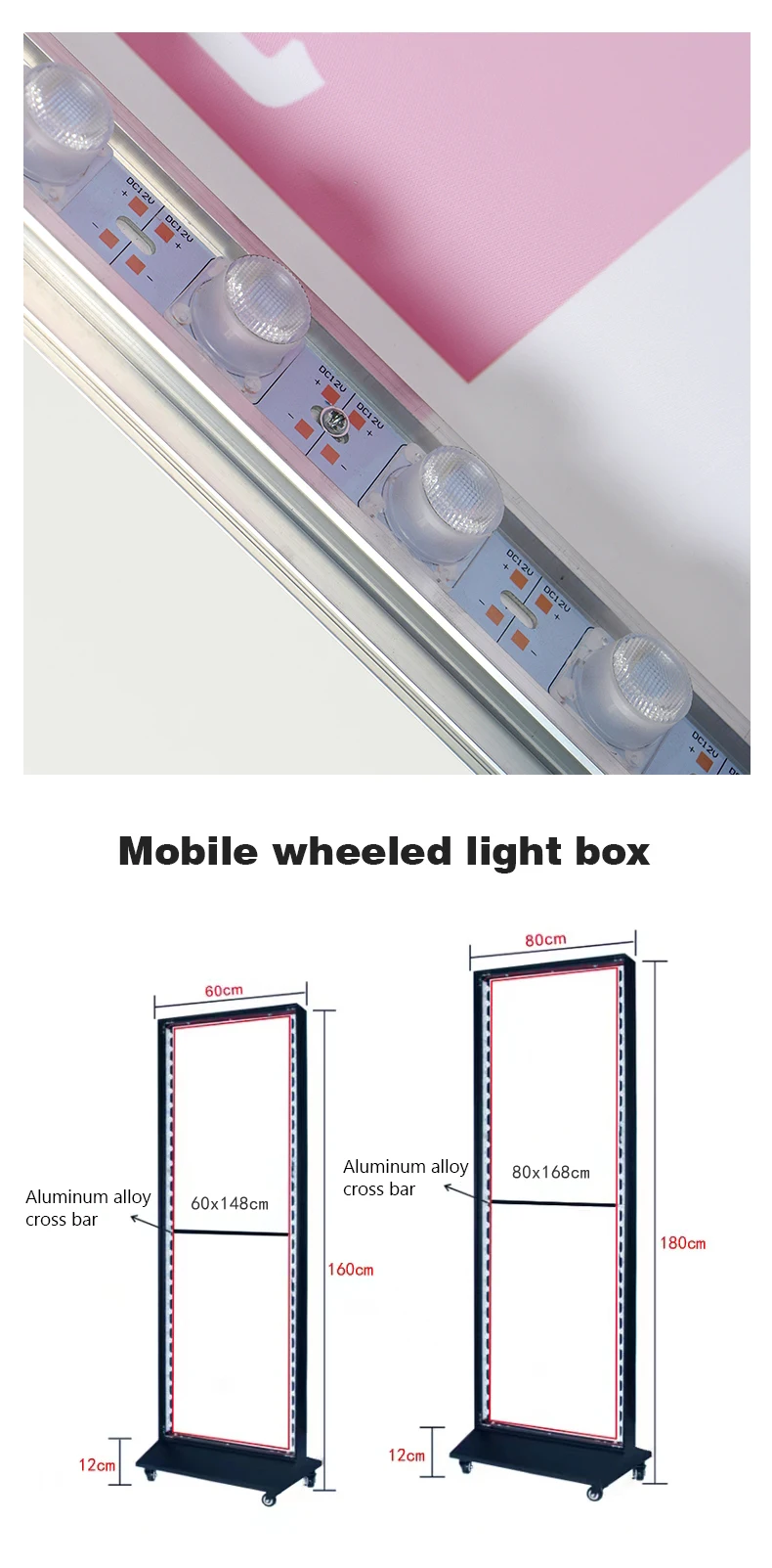 Floor Stand Movable Led Double-sided Vertical Frameless Uv Soft Film ...