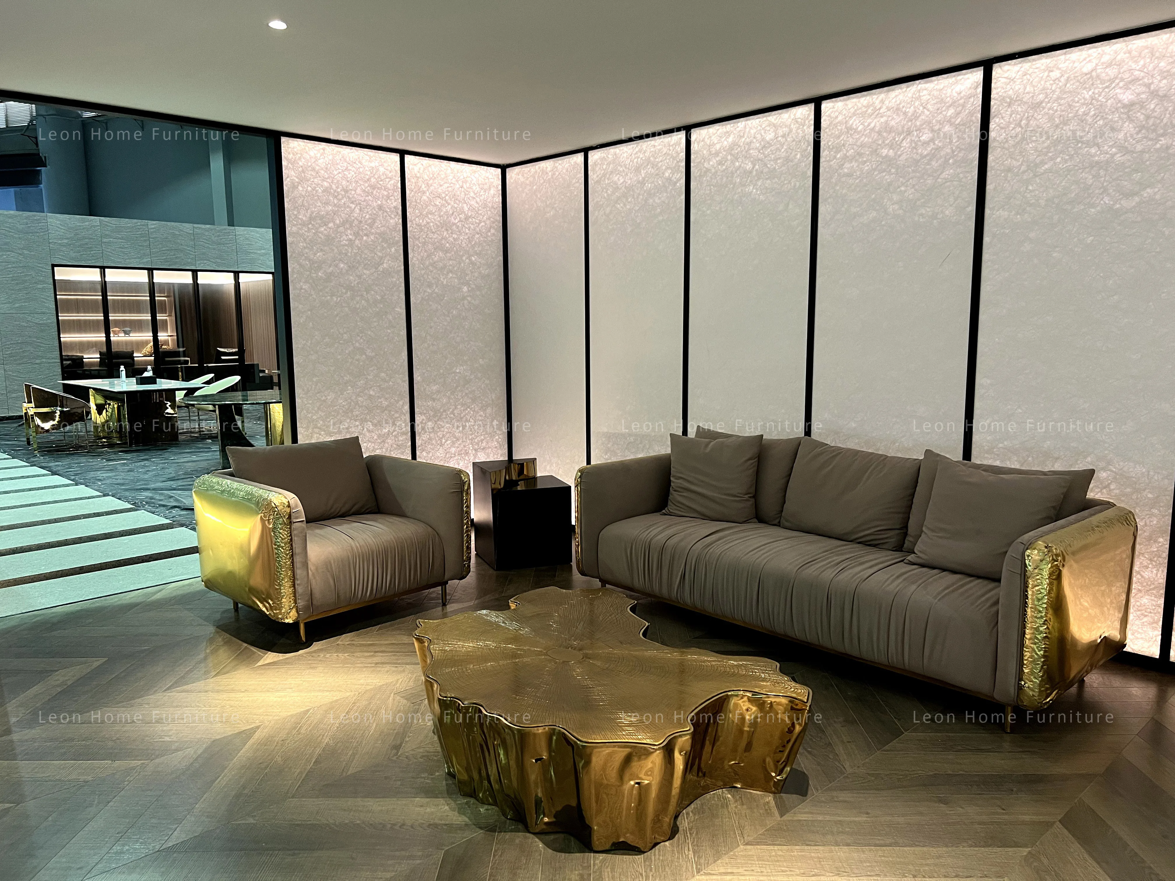 Boca Design Premium Villa Modern Style Light Luxury Leather Sectional ...