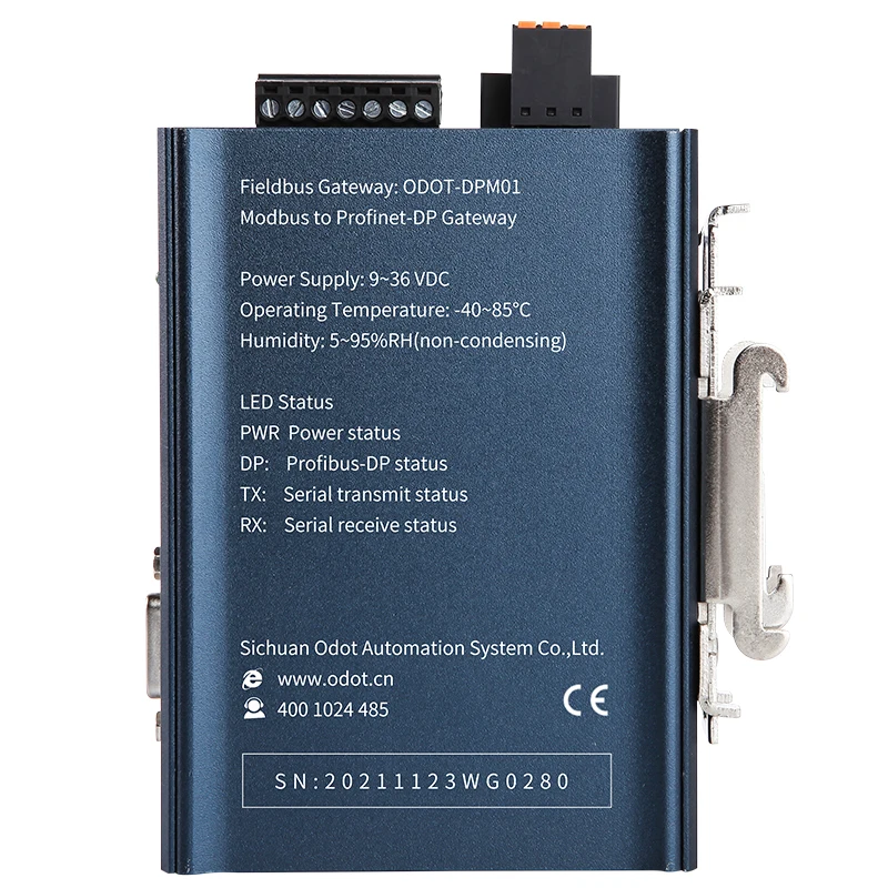 ODOT-DPM01 Protocol Converter - Modbus-Rtu to PROFIBUS-DP ODOT-DPM01 Protocol Converter - Modbus-Rtu to PROFIBUS-DP