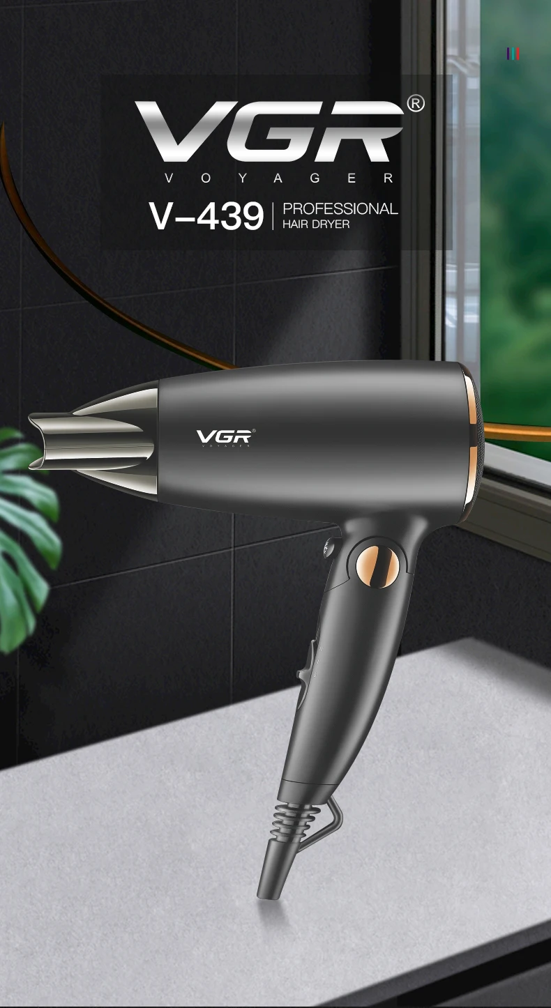 Vgr V-439 Powerful Motor Dc Mini Low Noise Professional Fast Dry Electric Travel Hair Blow Dryer ...