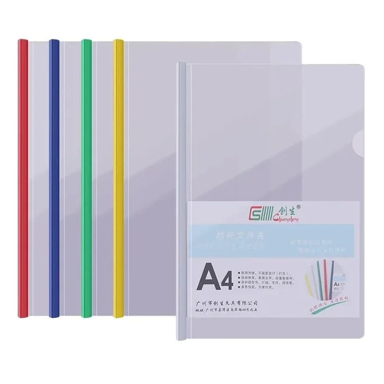 A4 SIZE Clear Plastic PP Documents Report Cover With Sliding Bar POLY ...