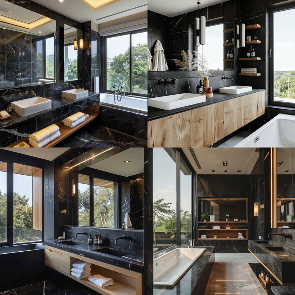 Wholesale Luxury Black Hotel Hanging Mounted Floating Corner Mirror ...