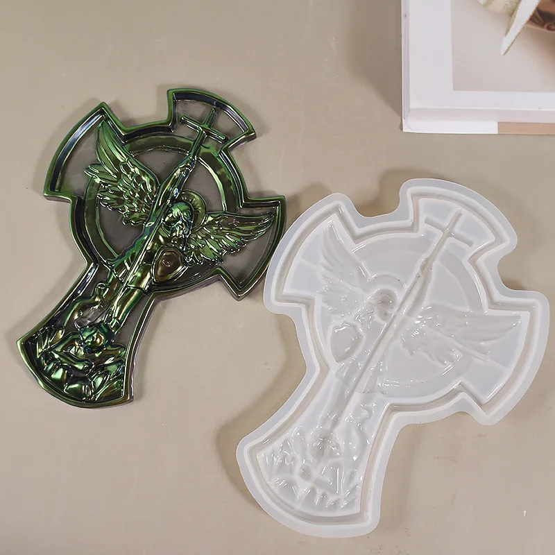 Epoxy Resin Plaster Mike Hanging Cross Storage Dish Silicone Mold - Buy ...