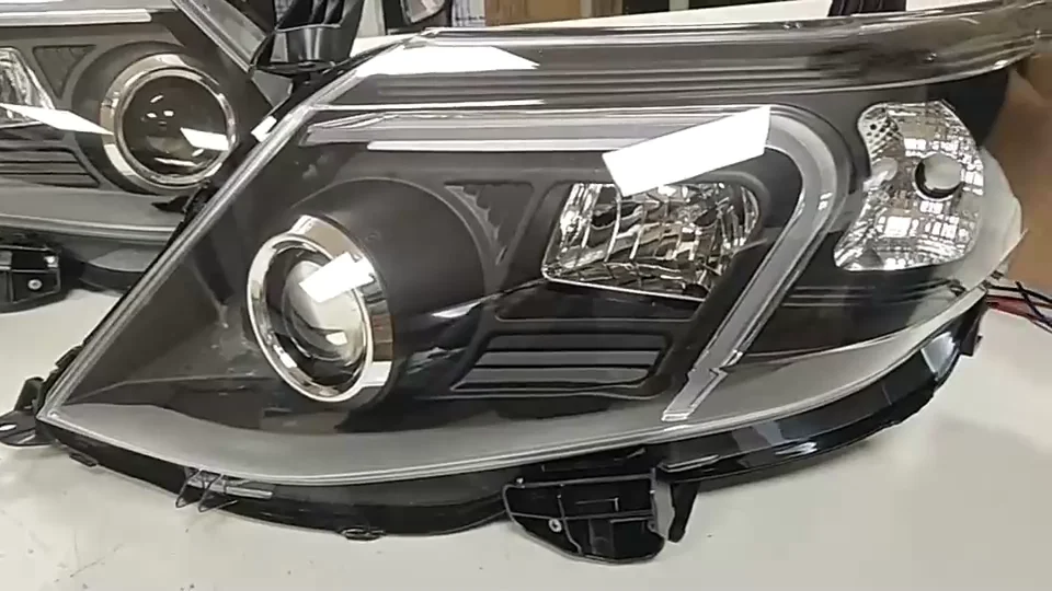 Toyota Fortuner LED Strip Headlights 2011-2015, Black Housing Front ...