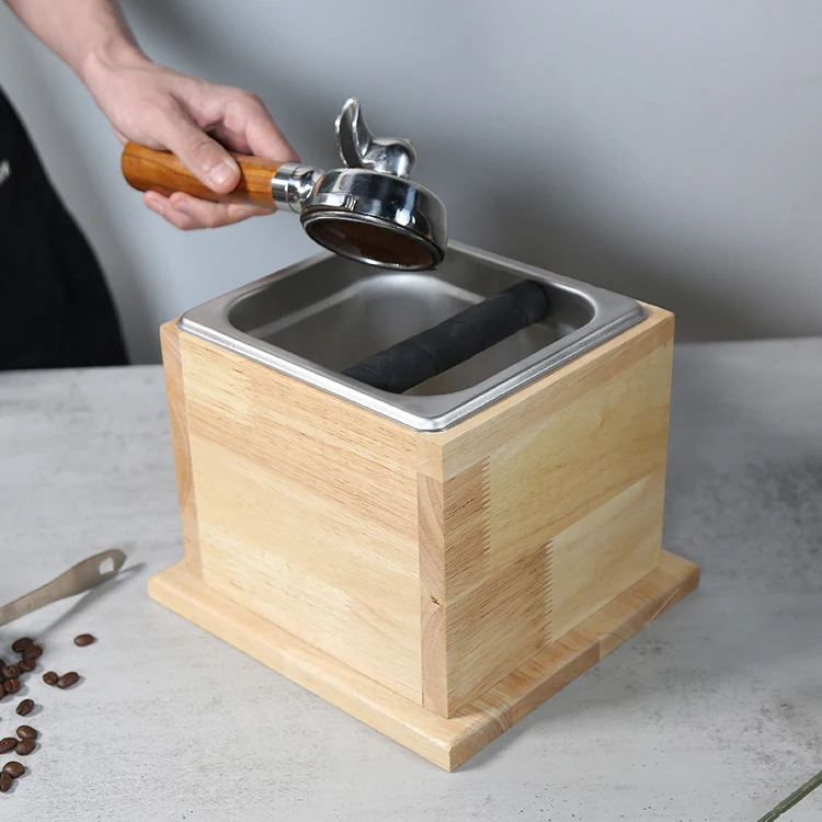 Multifunctional Coffee Tool Wooden Coffee Grounds Knock Box For Box ...