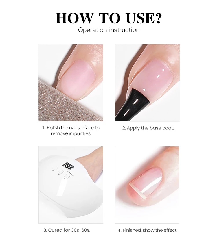 Private Label Colorful Base Coat High Adhesion No Yellowing Color Base ...