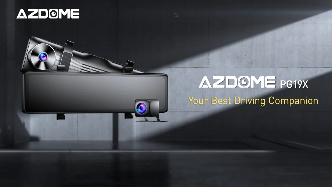 Azdome Pg19x 4k+1080p 12 Inch Touch Screen Dual Lens Mirror Car Dvr ...