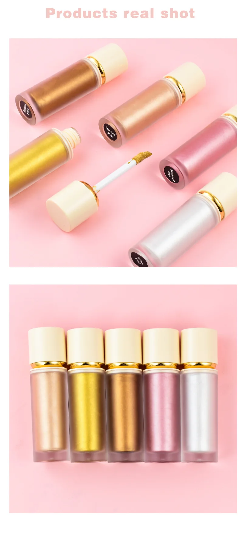Private Label 5 Colors Makeup Shimmer Illuminator Long Lasting Bronzing ...