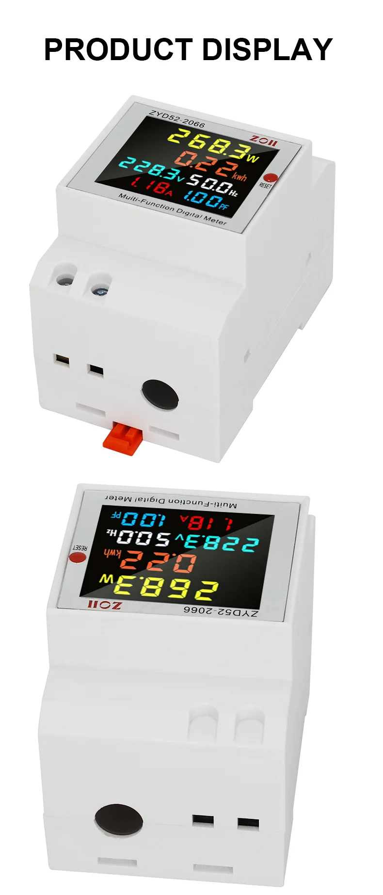 6 In1 Din Rail 110v 220v 380v 100a Electric Multifunction Power Meter ...