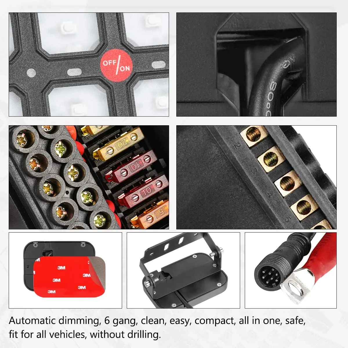 6 Gang Switch Panel Auto Power Plus - Universal Control