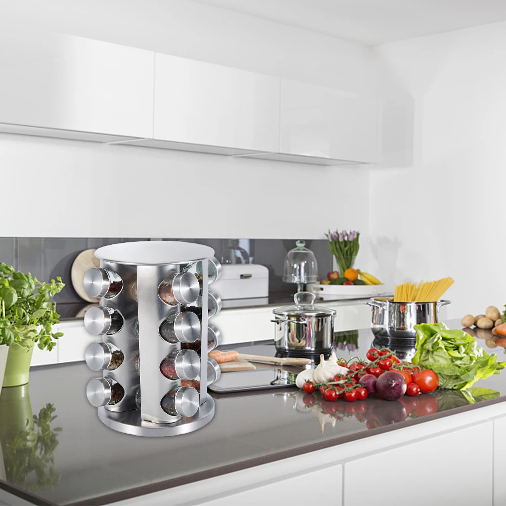 Spice Rack Organizer - Spinning Storage Tower for Kitchen