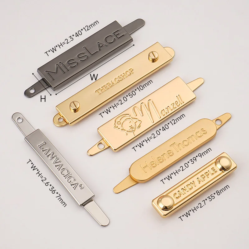 Self-adhesive Brushed Bronze Metal Nameplate with Embossing Logo for ...