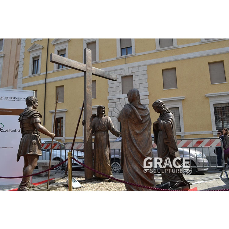 Outdoor Life Size Catholic Religious Crucifix Sculpture Bronze Jesus On ...