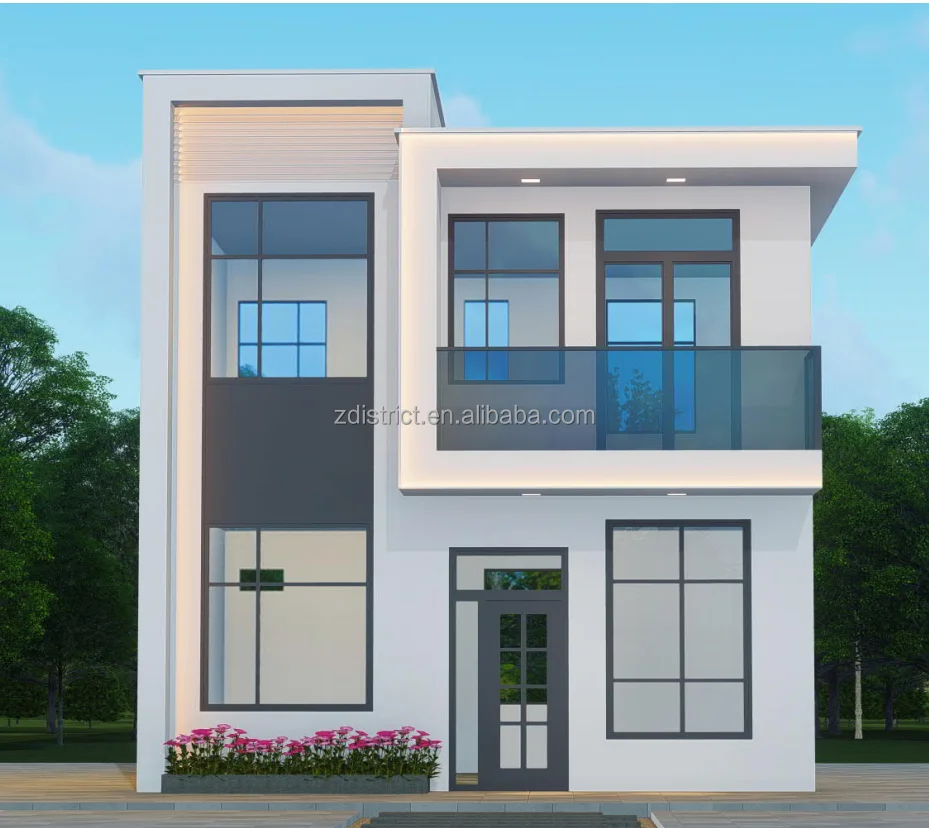 Two Story Prefab House Modular Prefabricated Villa 3 Bedrooms Modern ...