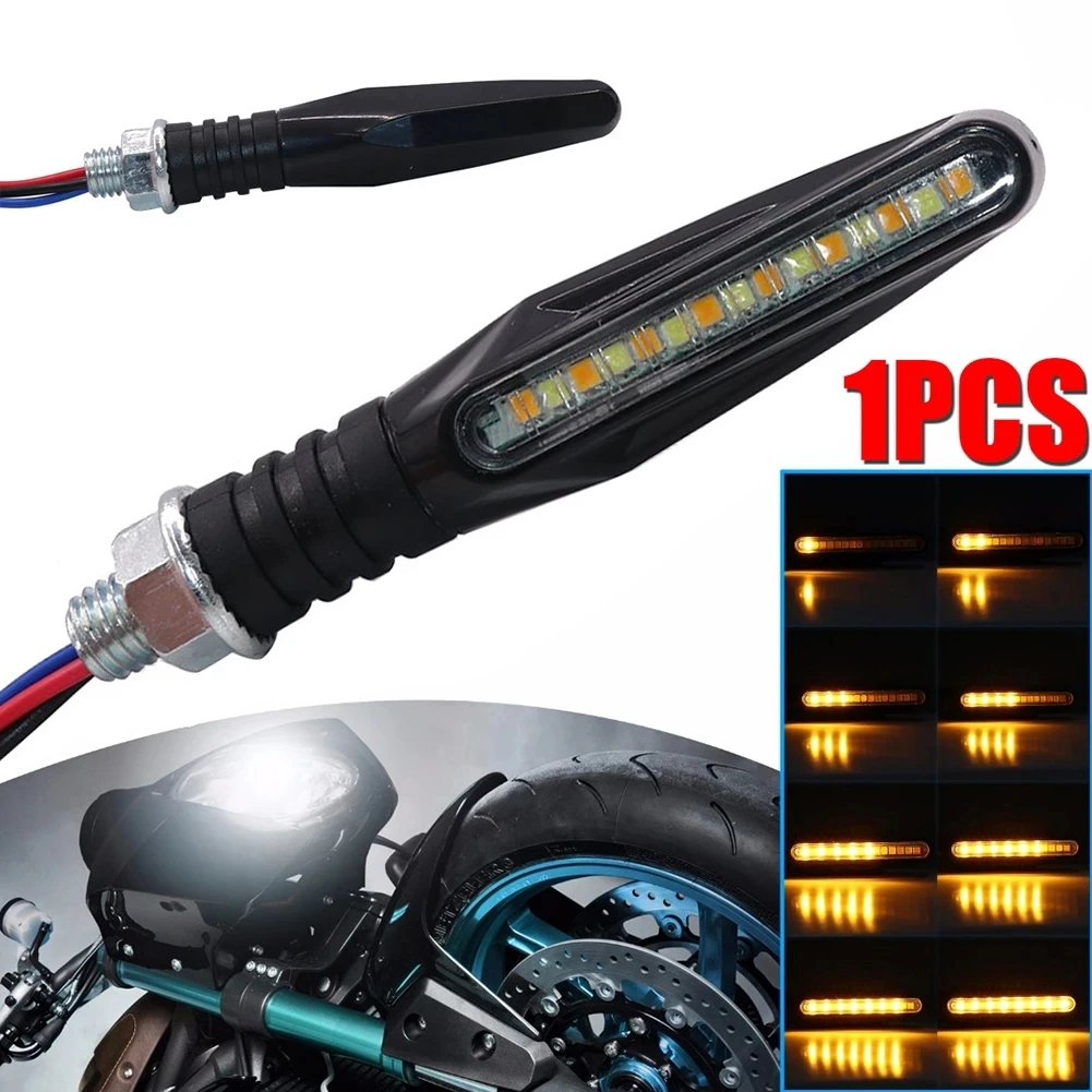 Universal LED Motorcycle Turn Signal Lights - 15LED Amber & White Flasher