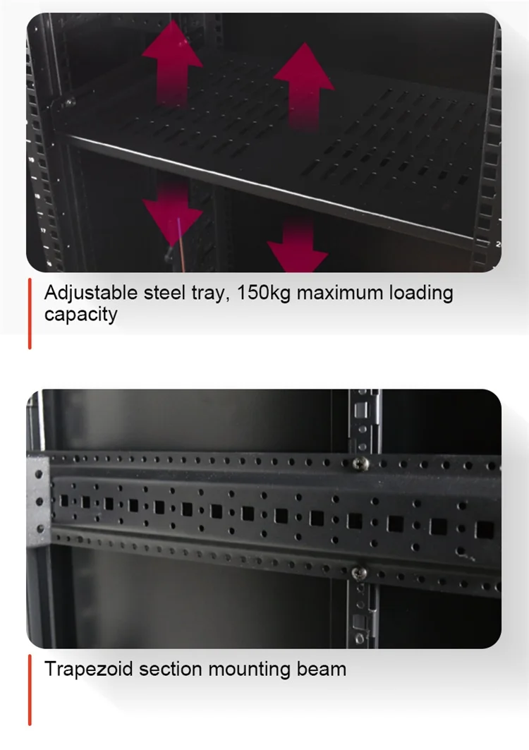 42u Server Rack Cabinet With Secure Locking Door - 4 Post Adjustable 19 Inch Portable Network ...