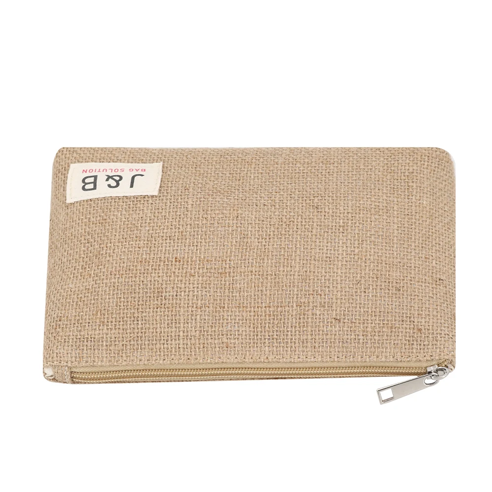 Waterproof Laminated Jute Zipper Pouch With Private Label Logo Custom ...