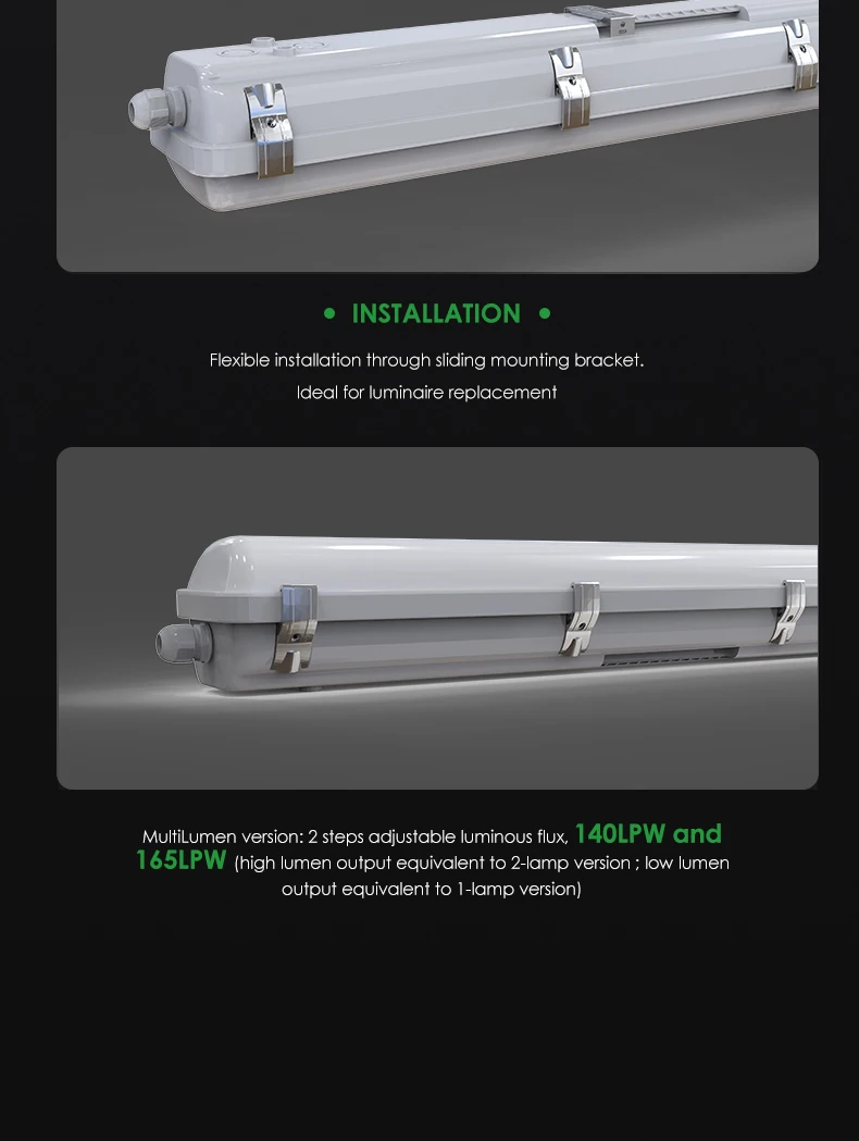 IP66 5FT DC 24V 36V 48V Low Voltage LED Tri-Proof Light 3CCT 30W Vapor ...