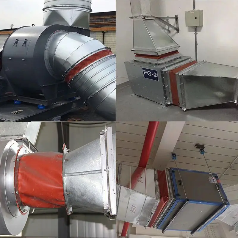 Air Flue Gas Duct Compensator Square Metal Flange Fabric Expansion ...