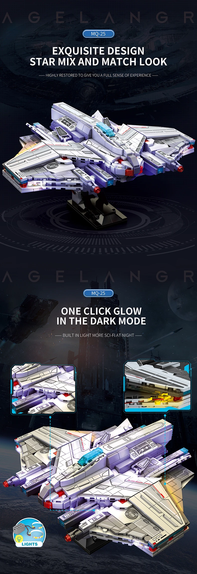 Reobrix Space Battleship MOC Model Bricks - 846PCS DIY