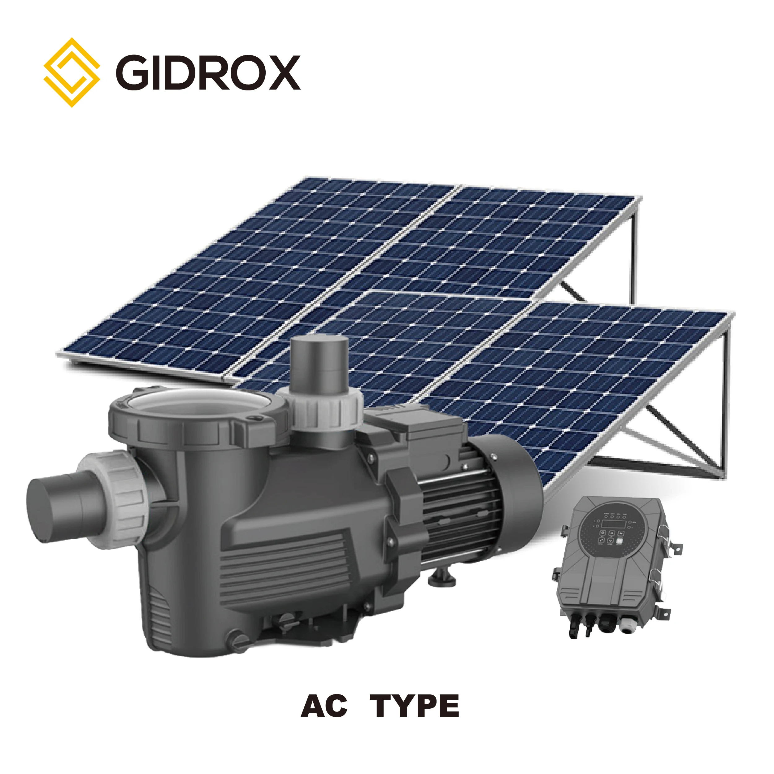 GIDROX pump PMSM brushless motor 500w solar powered swimming pool pumps ...