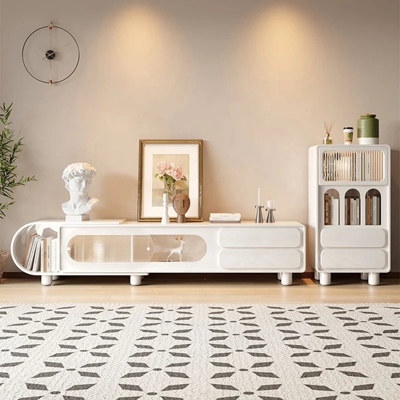 Modern Nordic Irregular Shape Coffee Table Living Room Furniture Cream ...