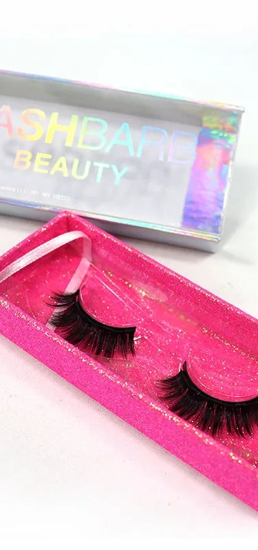 Wholesale Bright Pink Print Logo Lash Boxes Packaging Eyelashes Box ...