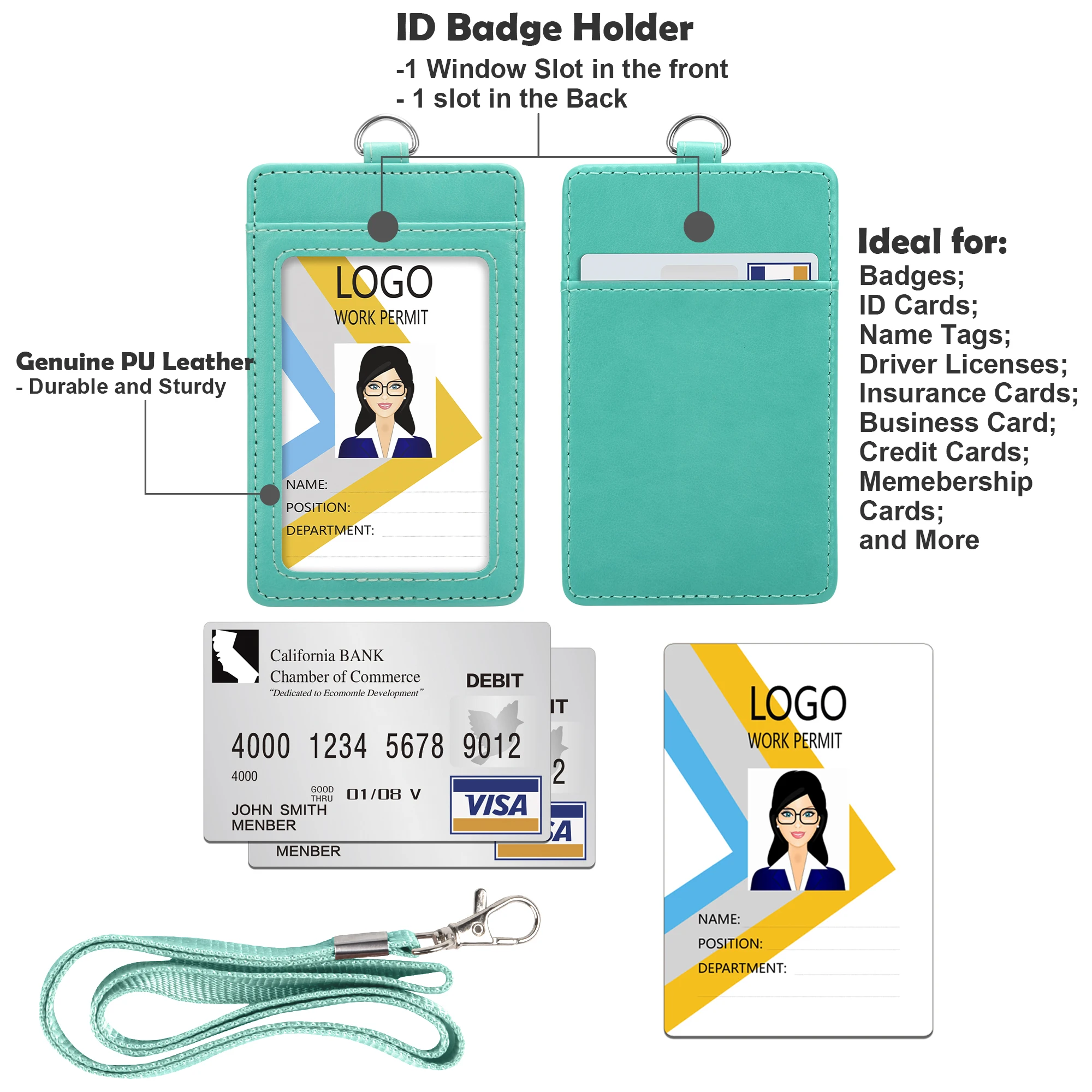 In Stock Hot Sale Custom LOGO Stamping Pu Leather Id Card Holder ...