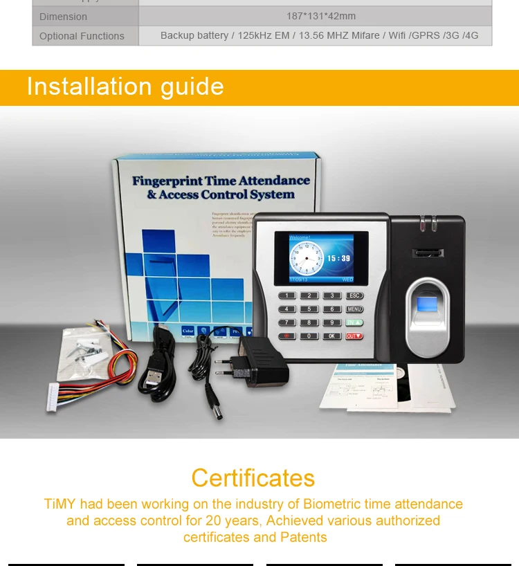 Tcp Ip Usb Employee Time Attendance Clock Biometric Fingerprint Attendance System - Buy Employee ...